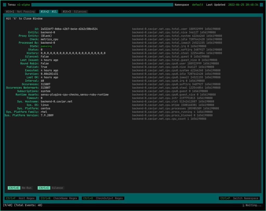 Tensu: An Open Source Text UI for Sensu Go - Two Sigma