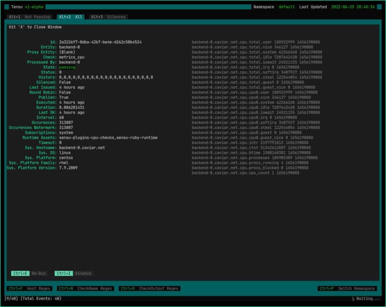 Tensu: An Open Source Text UI for Sensu Go - Two Sigma